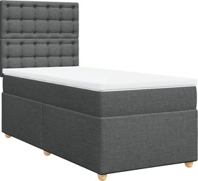 Box spring postel s matrací tmavě šedá 80 x 200 cm textil 3293422