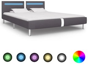 Rám postele s LED světlem šedý umělá kůže 180 x 200 cm,  280860