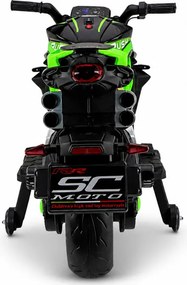 LEAN CARS Akumulátorový motocykl XW-07 s LED podsvícením kol, zelený