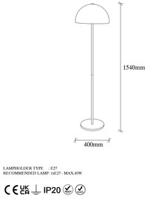 Designová stojanová lampa Gallegos 154 cm zlatá
