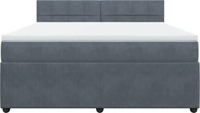 Box spring postel s matrací tmavě šedá 180x200 cm samet 3290107