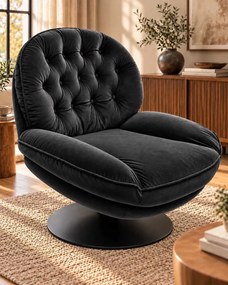 LuxuryForm DESIGN Relaxační otočné křeslo LUNA - černé