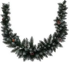 Dekorace GIRLANDA 180cm PVC zelená s bílými koncovkami 386897