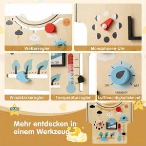 Costway Dětský měsíční kalendář Montessori dřevěné hračky o ročních obdobích
