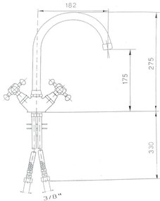Sapho Antea dřezová baterie výška 275 mm bronz 3096