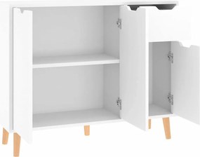 Příborník bílý s vysokým leskem 90x30x72 cm kompozitní dřevo 326819
