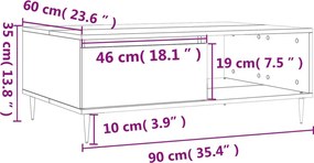 vidaXL Konferenční stolek 90 x 60 x 35 cm kompozitní dřevo [827052] Barva: dub sonoma