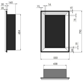 InFire - Vestavěný BIO krb 79x55 cm 3kW černá