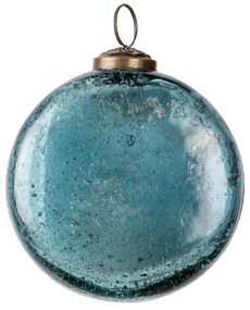 Modrá skleněná vánoční koule - Ø 10 cm