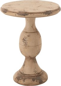 Béžový antik odkládací stůl Antiqou - Ø 41*58 cm