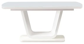 Kondela Jídelní rozkládací stůl, bílý lesk, 160-200x90 cm, OLAV