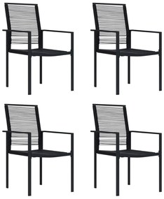 Zahradní židle 4 ks PVC ratan černé