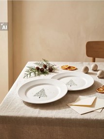 Sinsay - Skleněné snídaňové talíře s potiskem vánočního stromku 2 pack - zlatá