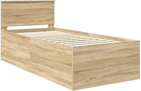 Rám postele s čelo Sonoma dub 75 x 190 cm Kompozitní dřevo 3408629