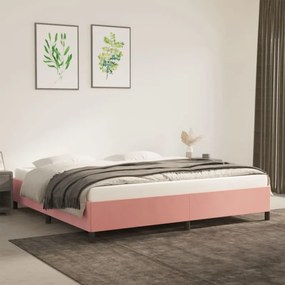 Rám postele růžový 200 x 200 cm samet,  347347 HangarStore.cz