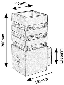 Rabalux 77025- Venkovní nástěnné svítidlo se senzorem ANKARA 1xE27/12W/230V IP44