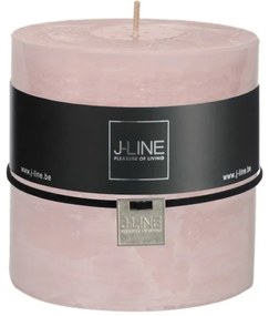 Růžová nevonná svíčka válec XL -Ø  10*10 cm/80h