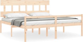Postel s čelem pro seniory 200x200 cm masivní dřevo 3195436