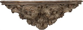Hnědá nástěnná dekorační police s ornamenty Solangée - 73*21*29 cm