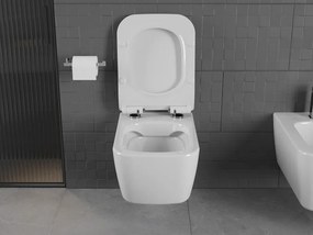 Mexen Stella WC mísa Rimless se sedátkem pomalu padající slim, duroplast, bílý lesk - 30680800