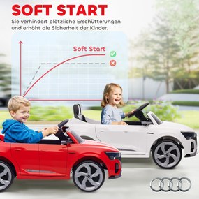AIYAPLAY Elektrické auto pro děti od 3 let Audi Q8 etron Sportback 12V s baterií a dálkovým ovládáním, jarní odpružení, světla, klakson a hudba červe…