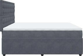 Box spring postel s matrací tmavě šedá 200x200 cm samet 3292443