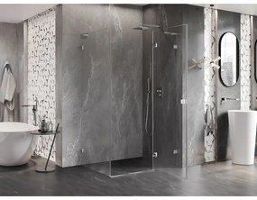 Mexen Lunar, L pravý výklopný sprchový kout 85 x 70 cm, 8mm čiré sklo, chromový profil, 834L-085-070-01-00-P