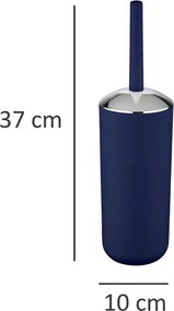 Uzavíratelný zásobník na WC BRASIL, barva modrá + štětka WC, WENKO