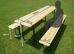 Dřevěný pivní set – 180 cm, 50cm