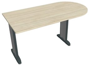 Stůl jednací oblouk 160 cm - Hobis Flex FP 1600 1 Dekor stolové desky: akát, Barva nohou: černá