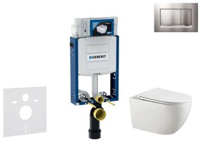 Geberit Kombifix - Set předstěnové instalace, klozetu Gaia a sedátka softclose, tlačítko Sigma20, chrom mat/chrom SANI15CA1124