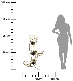 Květinový stojan Rose 100cm zlatý