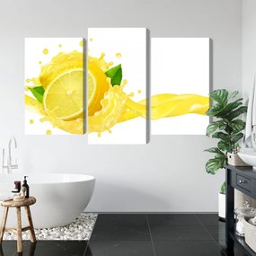 Vícedílný obraz Čerstvá Citronová Šťáva Nedostatek Nedostatek Přírodní plátno 120x80