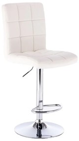 LuxuryForm DESIGN Barová židle TOLEDO na stříbrné kulaté podstavě - bílá