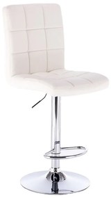 LuxuryForm Barová židle TOLEDO na stříbrné kulaté podstavě - bílá