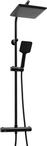 Erga Bodo Therm, sprchová souprava s termostatickou baterií a dešťovou hlavicí 23x23cm, černá matná, ERG-YKA-BP.BODO-THERM-23-BLK