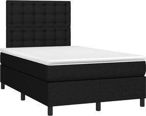 Box spring postel s matrací a LED černá 120 x 200 cm textil 3135183