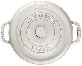 Staub Cocotte hrnec kulatý 28 cm/6,7 l bílá lanýžová, 11028107