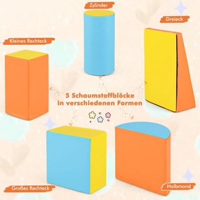 Costway 5 ks. Schaumstoffbausteine Riesenbausteine zum Toben – žlutá + oranžová