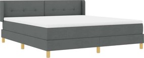 Postel s boxspringem s čelo Tmavě šedá 200 x 180 cm textil 3341308
