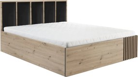 Casarredo - Komfort nábytek Postel BARBUS 160x200, s úložným prostorem, dub artisan/černá