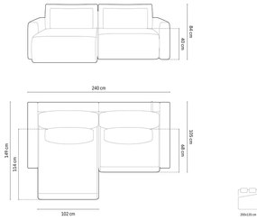 Světle hnědá rozkládací rohová pohovka s úložným prostorem Belfast – Cosmopolitan Design