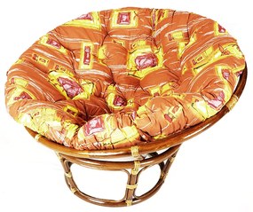 Ratanový PAPASAN - tmavý med - průměr 110 cm