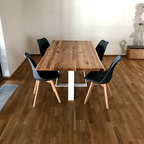 KULHÁNEK Designový jídelní stůl 180x95 cm Velikost desky: 250x90 cm, Odstín podnože: černá - RAL 9005