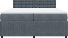 Box spring postel s matrací tmavě šedá 200x200 cm samet 3287843