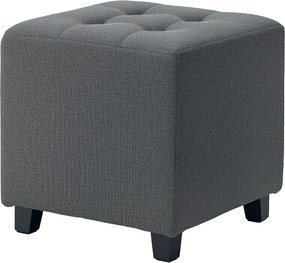 HOMCOM Nízký podnožník do obývacího pokoje potažený lnem, čtvercový otoman se boční kapsou, polstrovaným vrškem s knoflíky a dřevěným rámem pro obývac