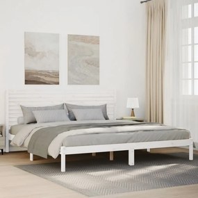 Prodloužený rám postele bez matrace bílý 180 x 220 cm masiv 3309318