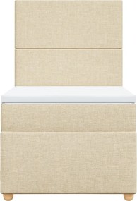 Box spring postel s matrací krémová 90x200 cm textil 3293461