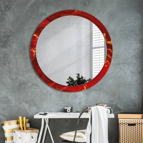 Kulaté dekorativní zrcadlo na zeď Červený mramor fi 100 cm