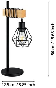 Eglo 43136 - Stolní lampa TOWNSHEND 1xE27/60W/230V